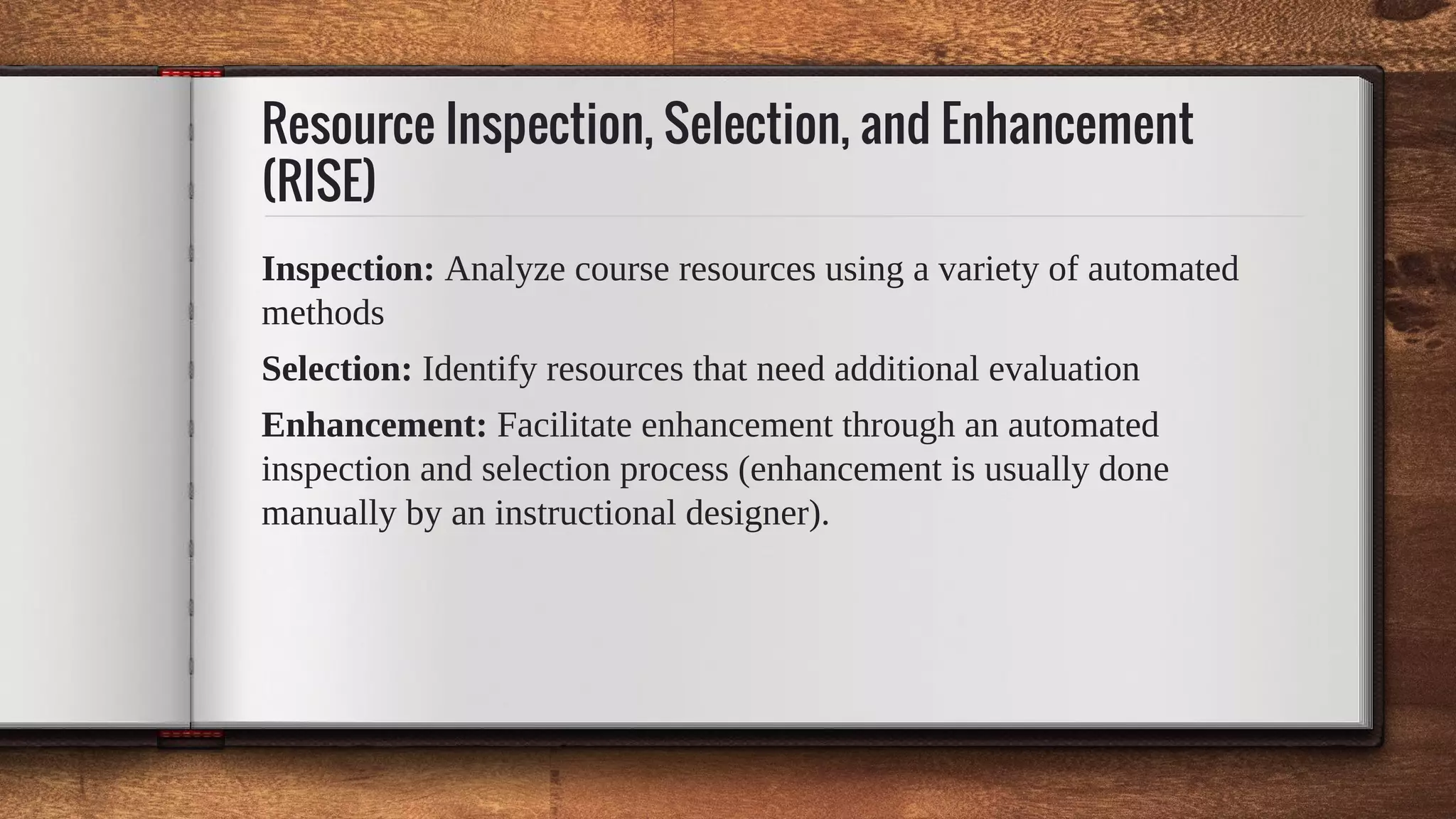 The RISE Framework: Using learning analytics for the continuous ...