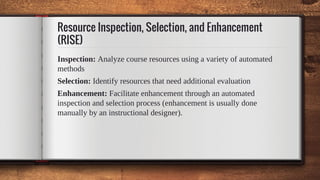 The RISE Framework: Using learning analytics for the continuous ...