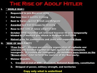 The Rise Of Adolf Hitler | PPT