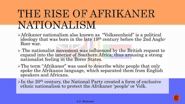 The rise of afrikaner nationalism | PPTX | Politics