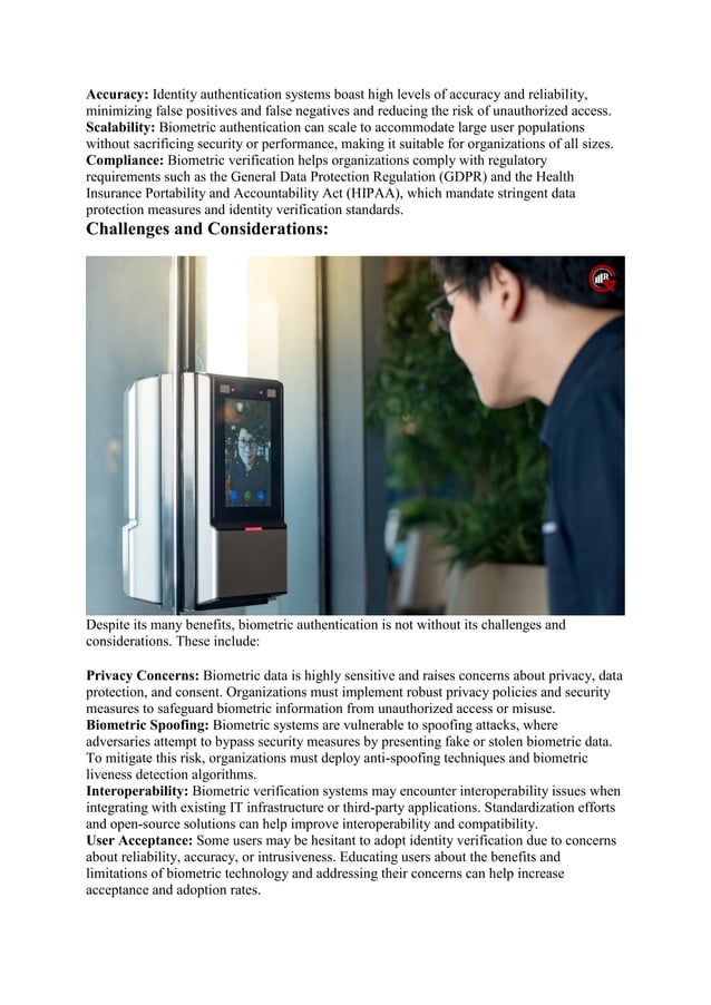 Biometric Authentication: The Evolution, Applications, Benefits and ...