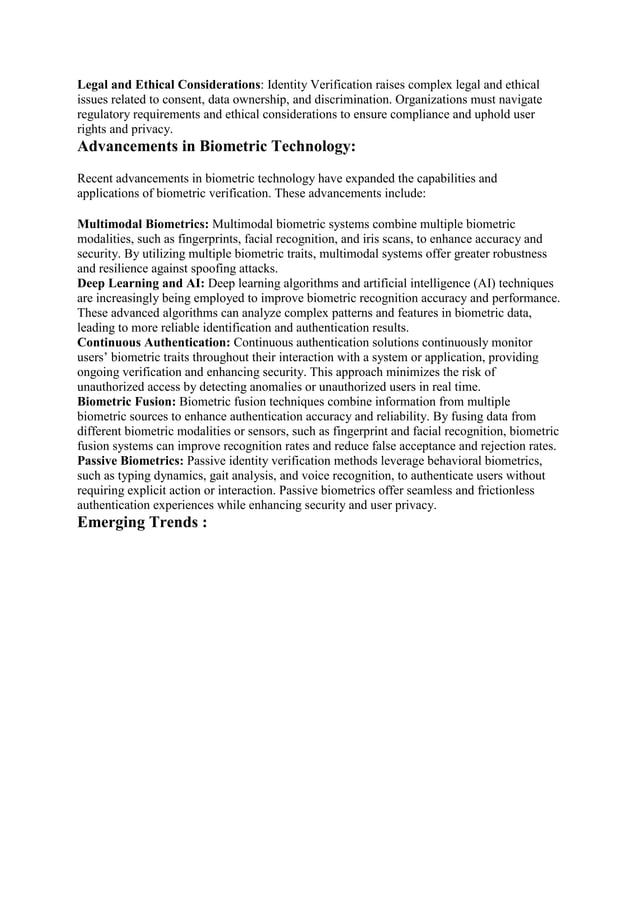 Biometric Authentication: The Evolution, Applications, Benefits and ...