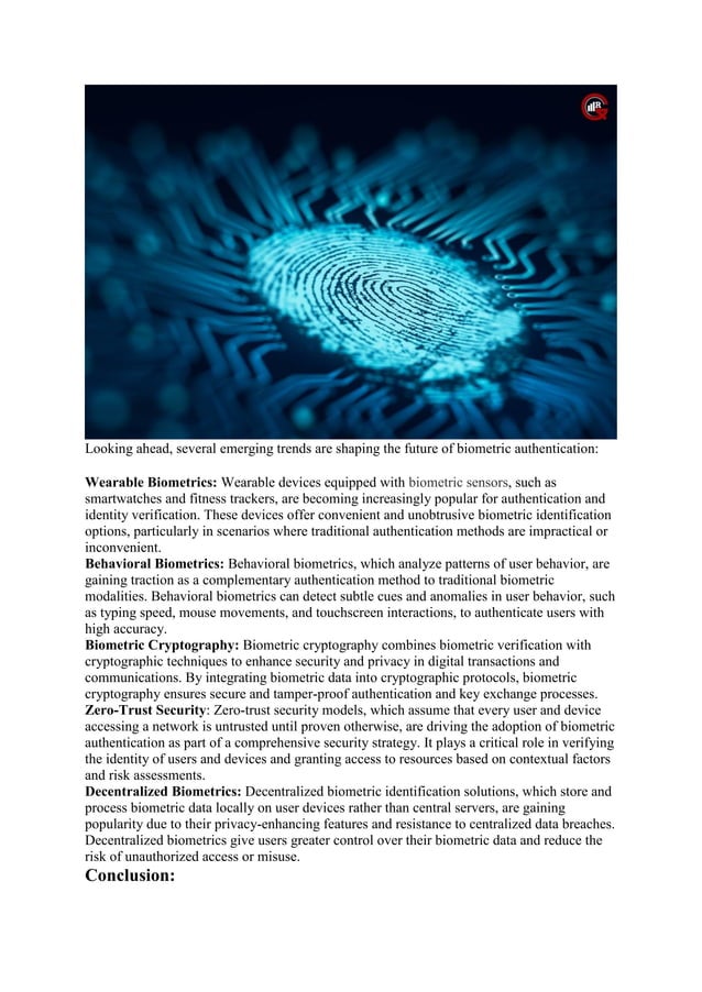 Biometric Authentication: The Evolution, Applications, Benefits and Challenges | GQ Research | PDF