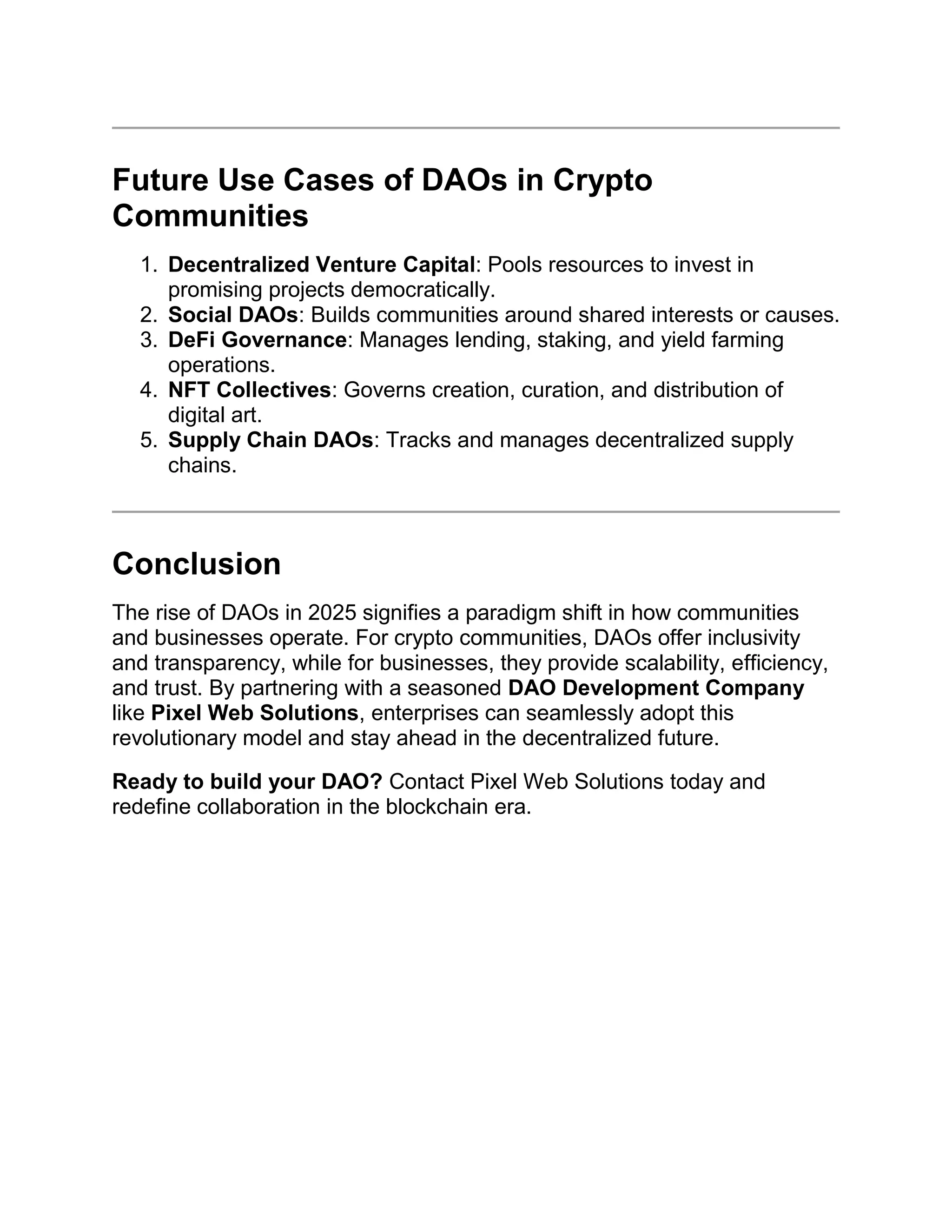 The Rise of DAO in 2025 for Startups and Entreprises | PDF