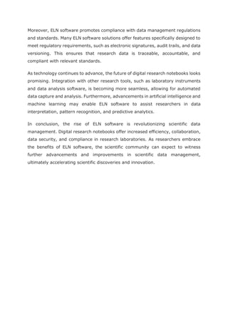 The Rise of Digital Research Notebooks How ELN Software is ...