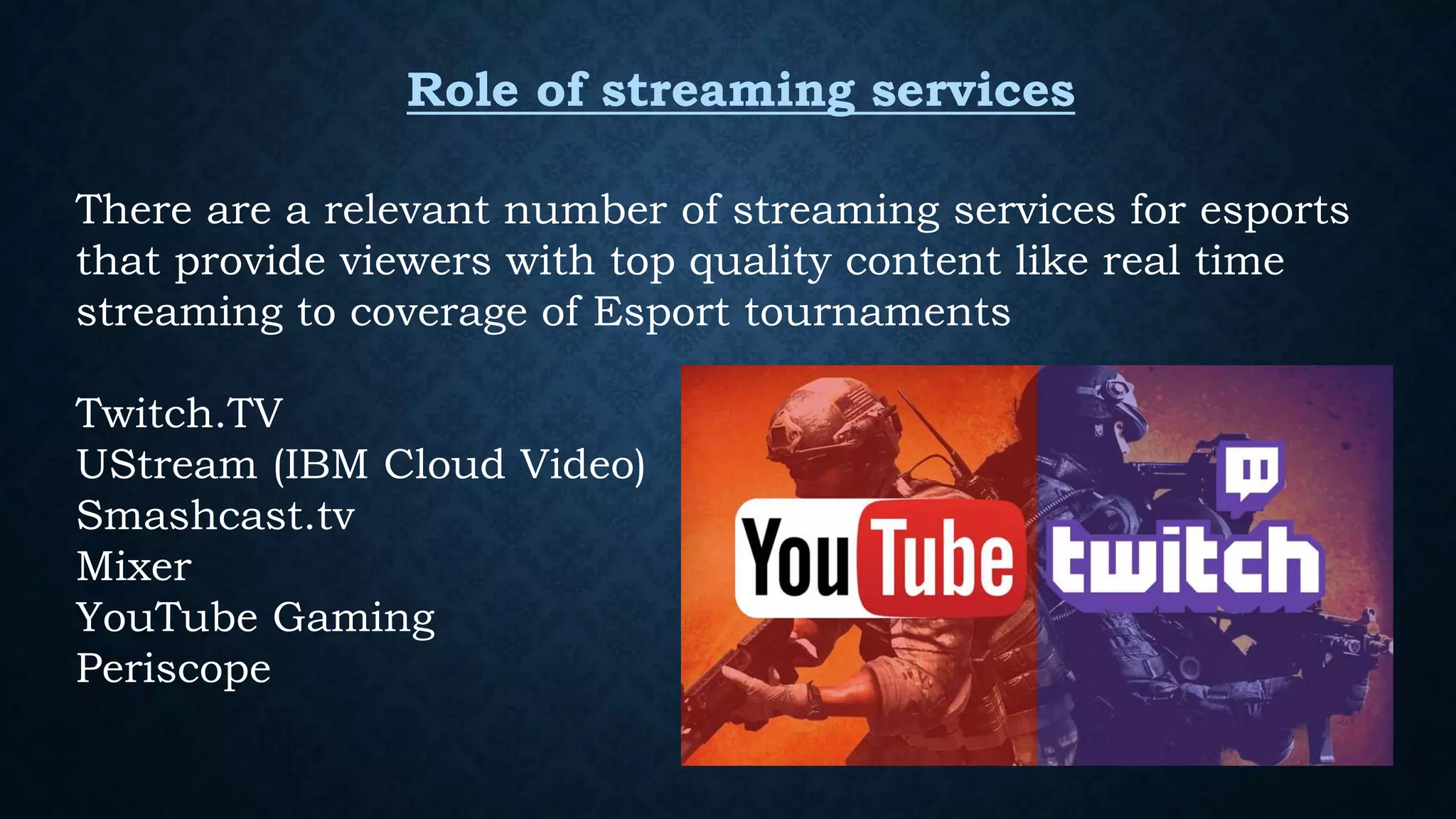 The rise of e sports | PPTX