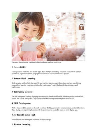 The Rise of EdTech Startups: Revolutionizing Education Through ...