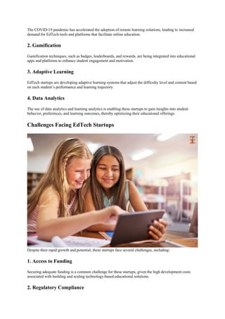 The Rise of EdTech Startups: Revolutionizing Education Through Innovation | PDF