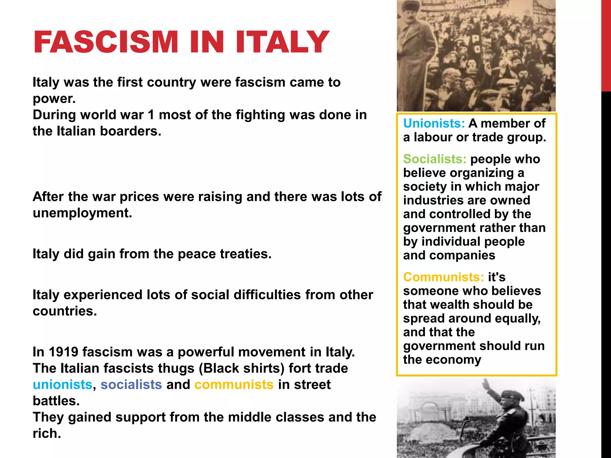 The rise of fascism | PPTX | Death, Injury, or Military Conflict ...