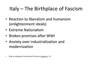 The Rise of Fascism in italy | PPTX