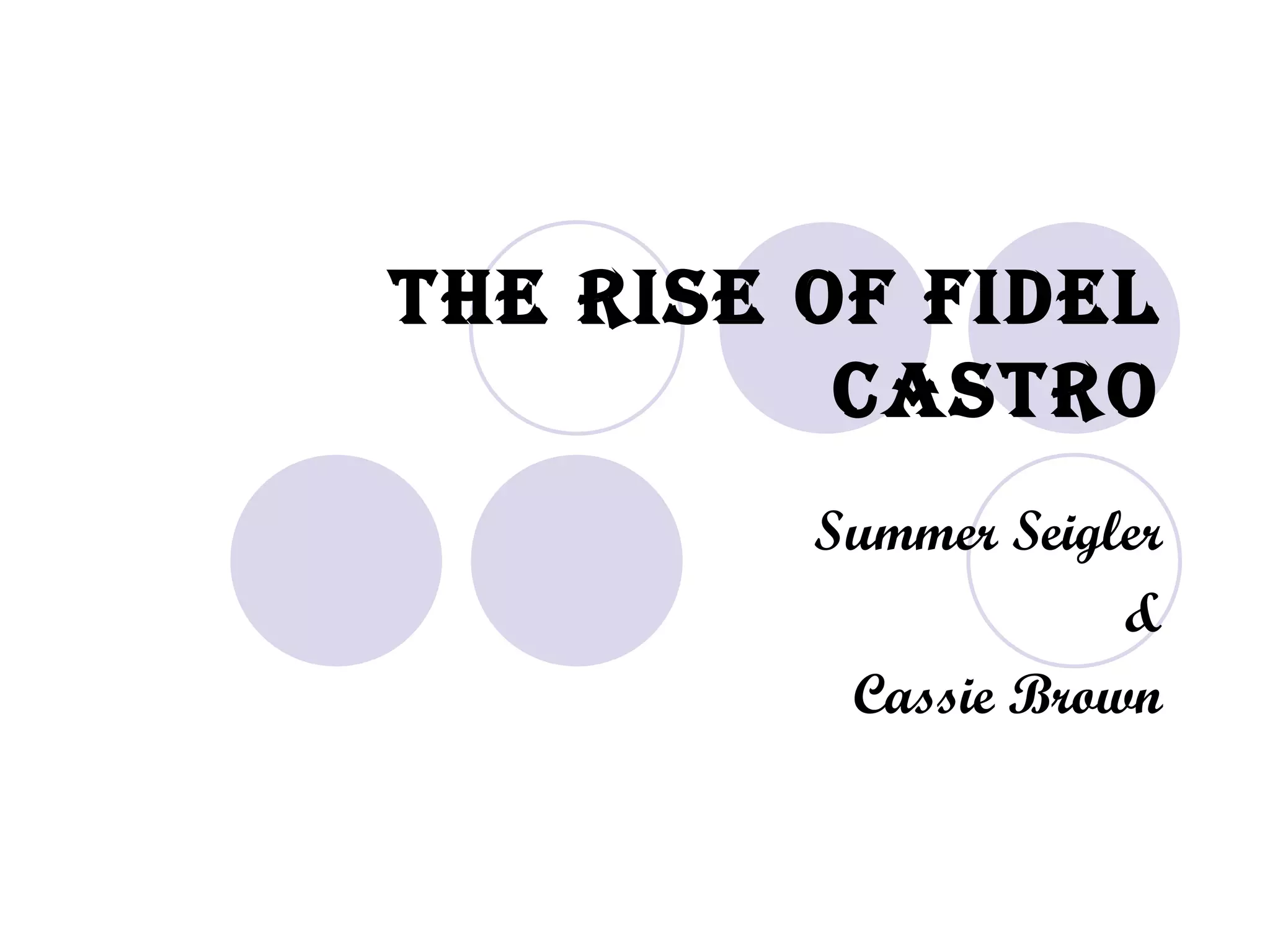 The Rise Of Fidel Castro | PPT