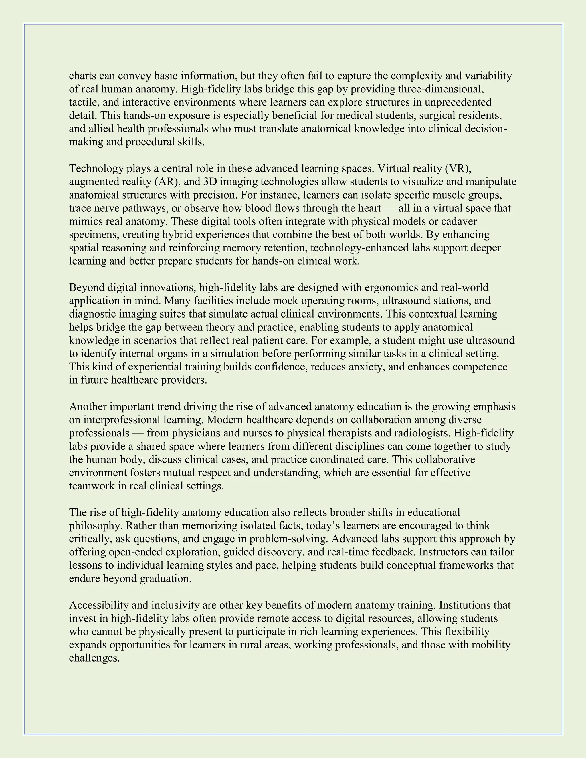 The Rise of High-Fidelity Anatomy Labs in North America | PDF