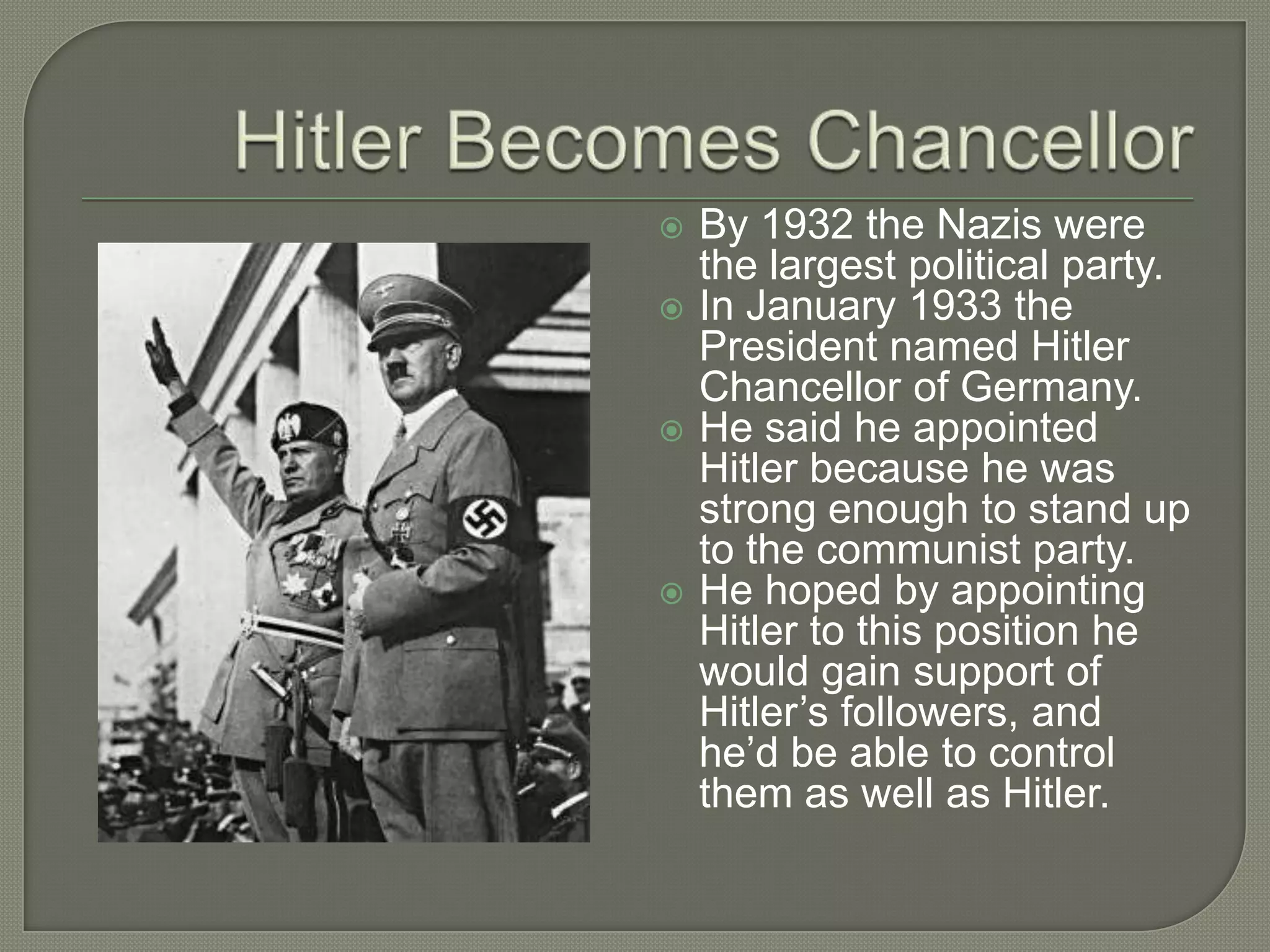 The Rise Of Hitler | PPTX