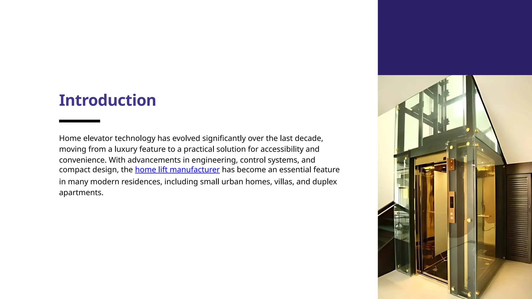 The Rise of Home Elevators Technology Trends and Impact. | PPTX