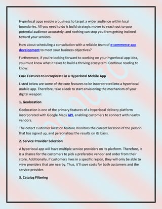 The Rise of Hyperlocal Delivery Platform- The Next Step in the Business Revolution | PDF