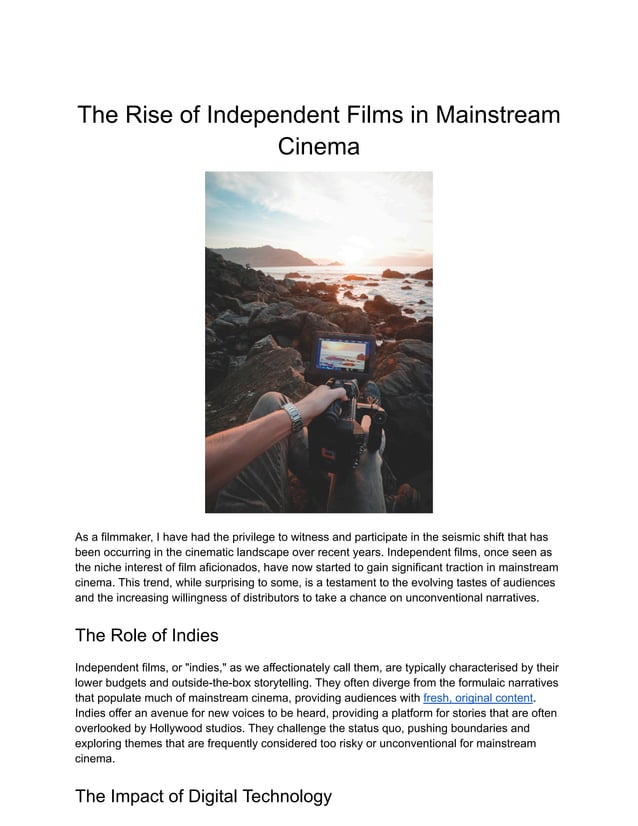 The Rise of Independent Films in Mainstream Cinema | PDF