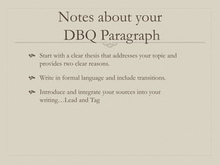 The rise of industrialization pp and dbq instructions | PPTX