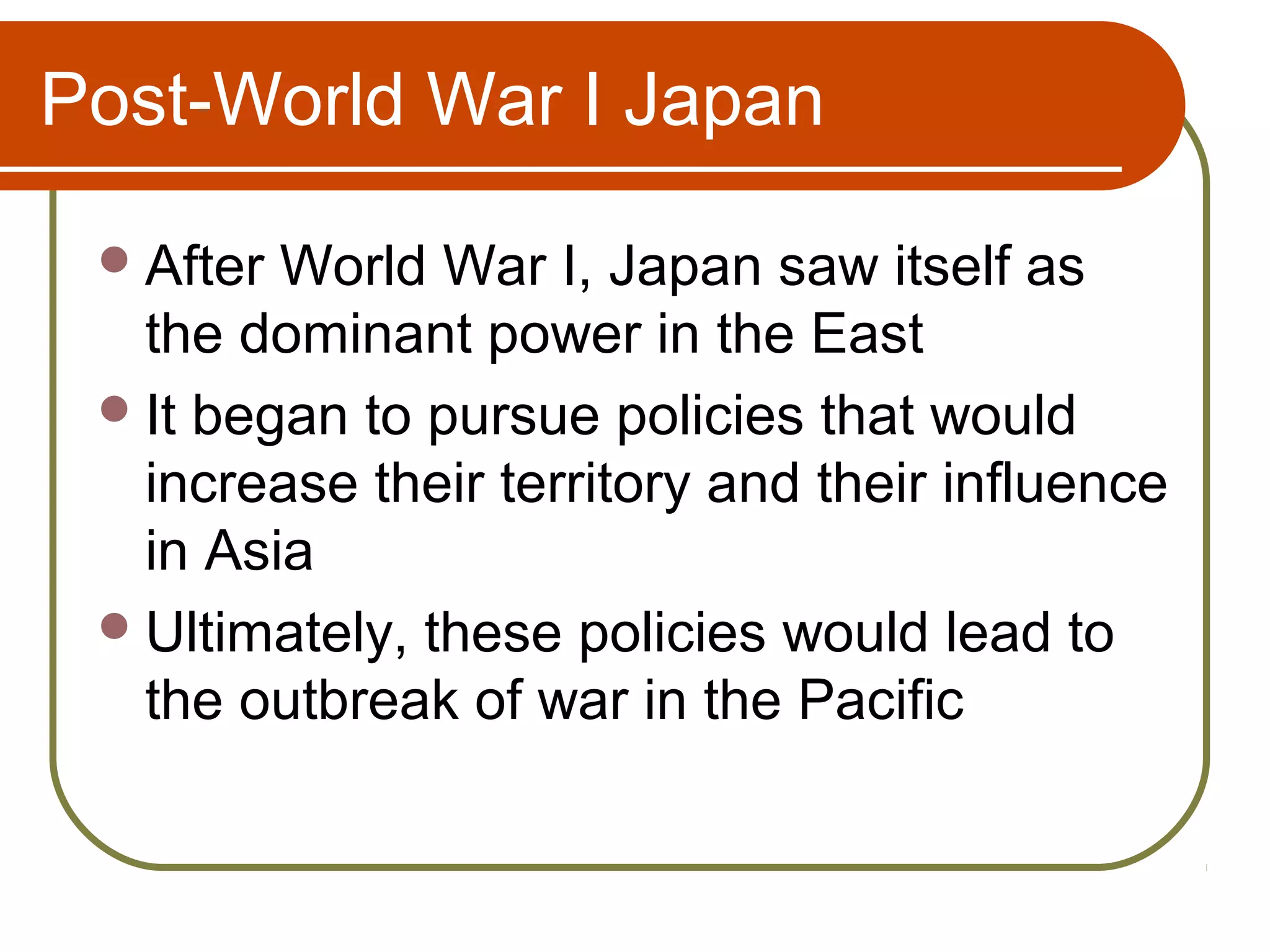 The rise of japanese militarism | PPT