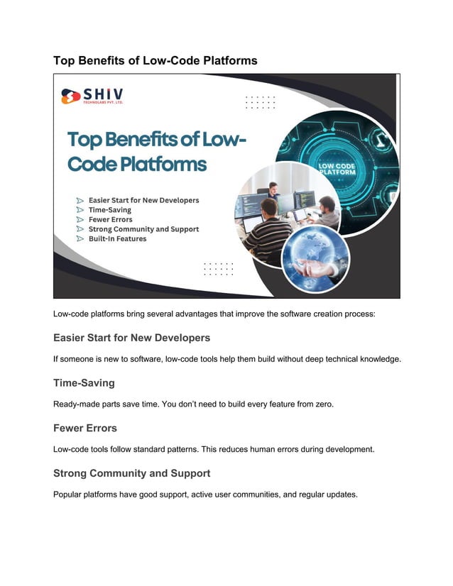 Detailed Guide to Low-Code Platforms in Software Development | PDF