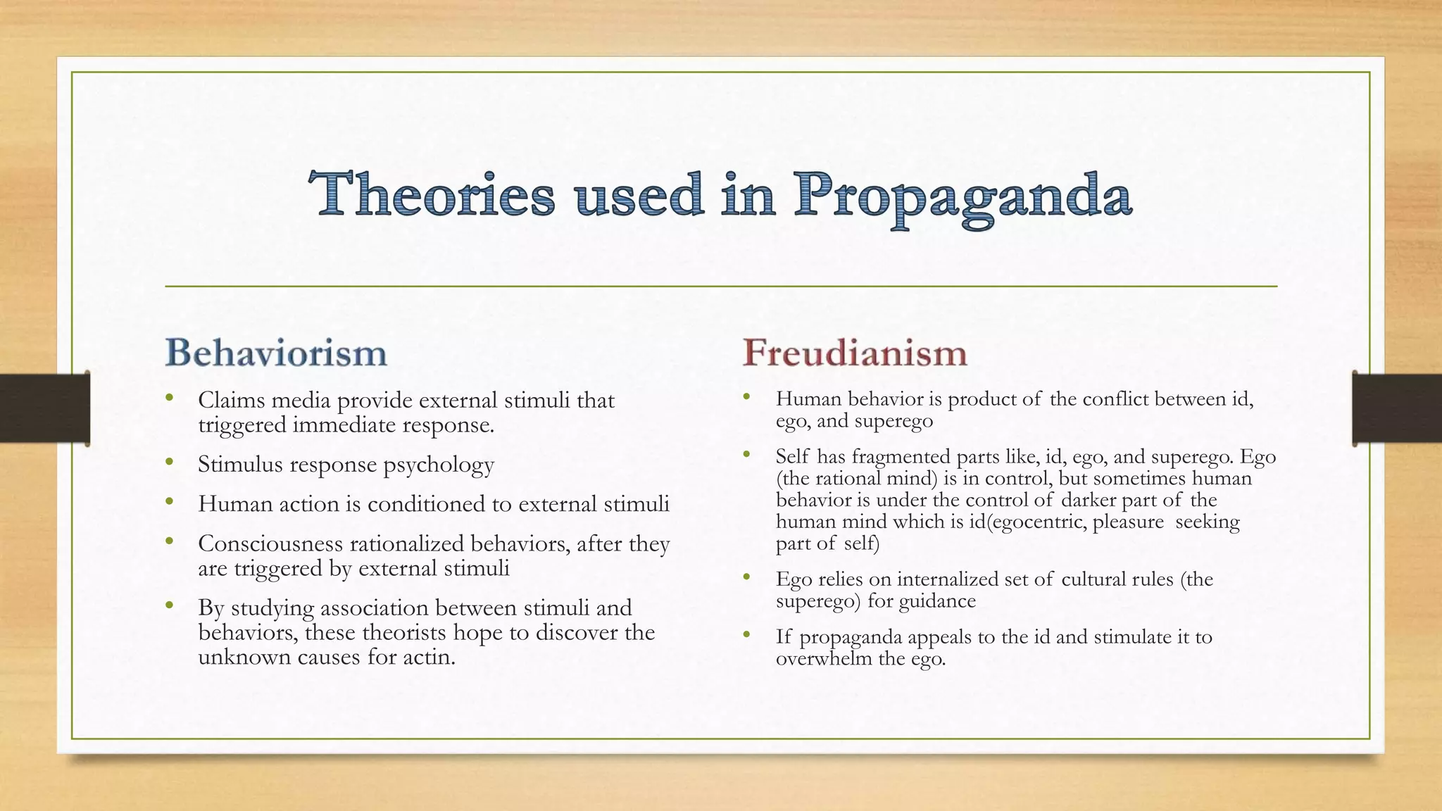 The Rise of Media Theory in the Age of Propaganda | PPTX