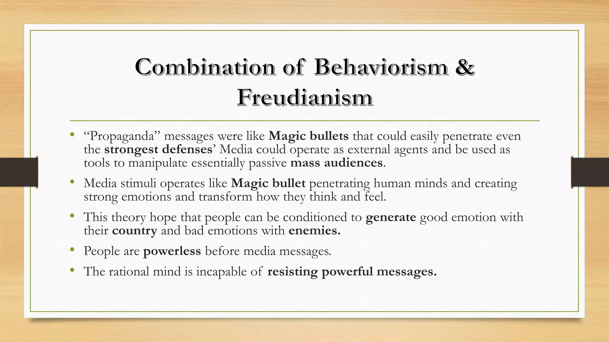 The Rise of Media Theory in the Age of Propaganda | PPTX