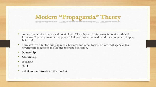 The Rise of Media Theory in the Age of Propaganda | PPTX