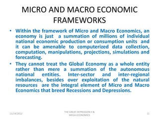 THE FALL AND DECLINE OF MICRO-AND MACRO-ECONOMICS: THE GREAT DEPRESSION ...