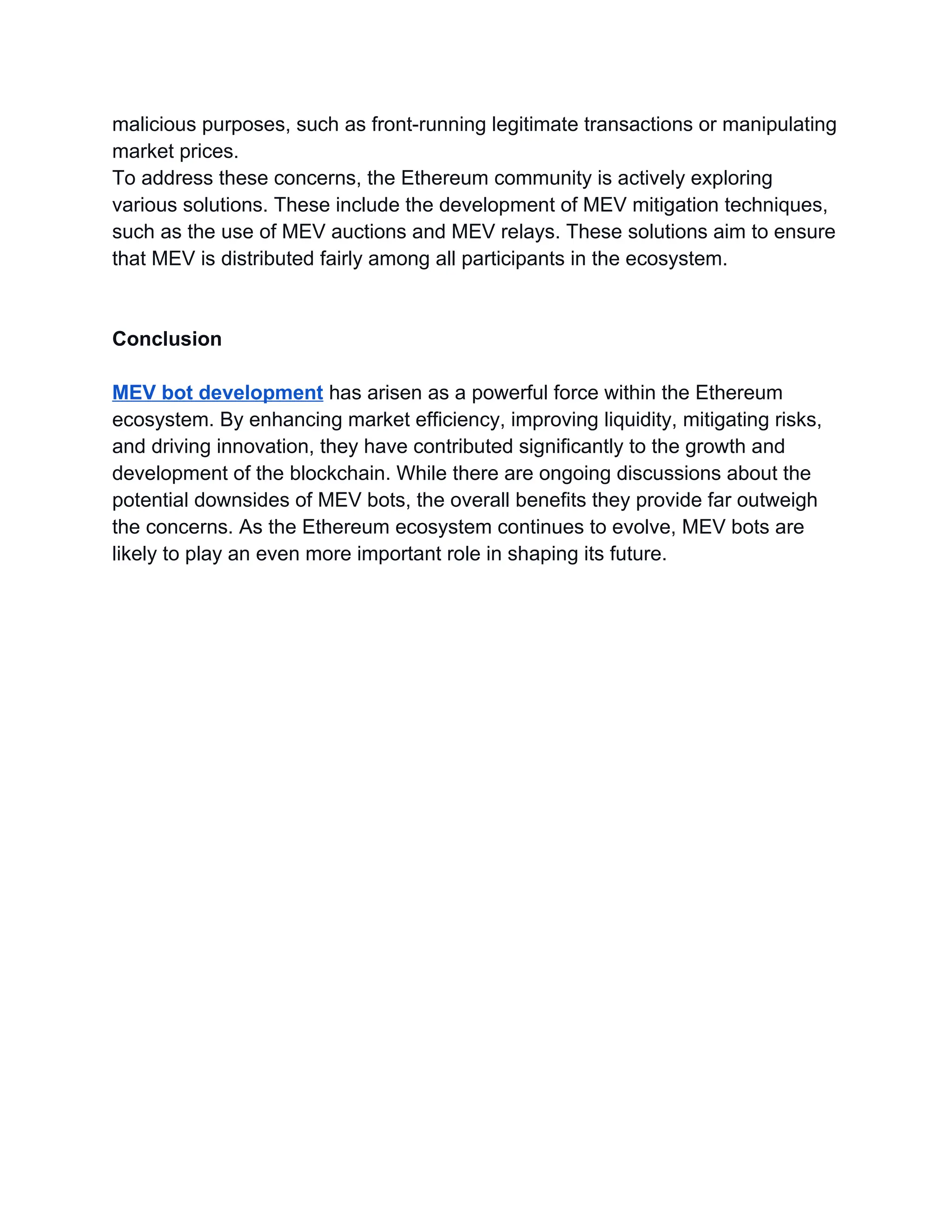 The Rise of MEV Bot Development In Crypto World | DOCX