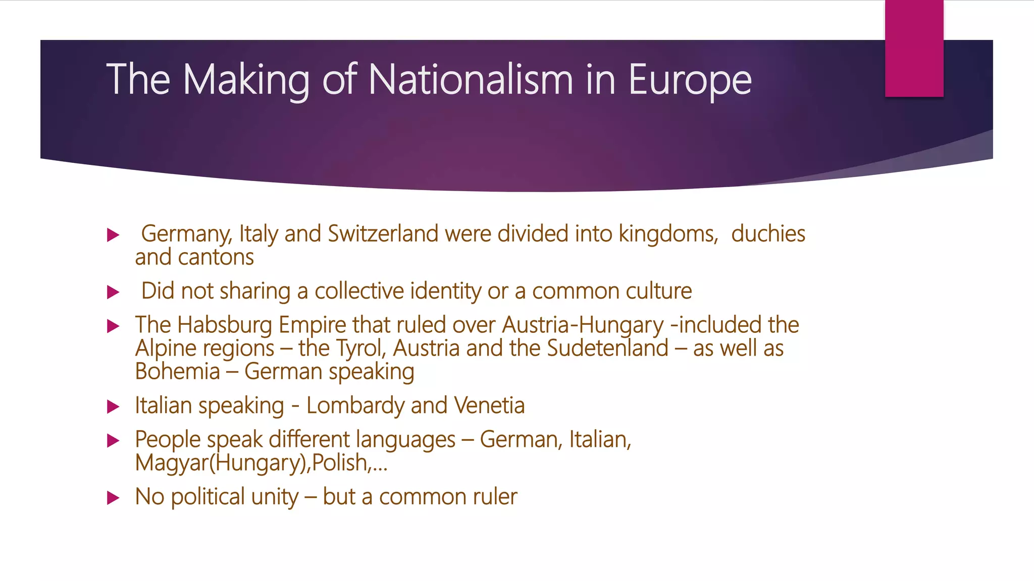 The rise of nationalism in europe | PPTX