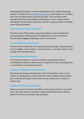 The Rise of Play-to-Earn: Web3 Gaming's Economic Revolution | PDF