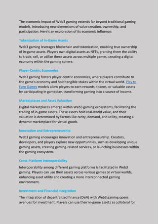 The Rise of Play-to-Earn: Web3 Gaming's Economic Revolution | PDF
