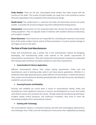 The Rise of Probe Card Manufacturers Revolutionizing Semiconductor ...