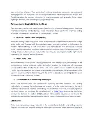 The Rise of Probe Card Manufacturers Revolutionizing Semiconductor ...