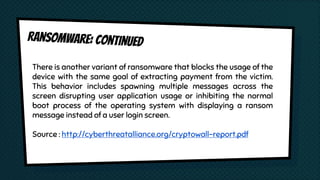 The Rise of Ransomware | PPTX | Information and Network Security | Computing
