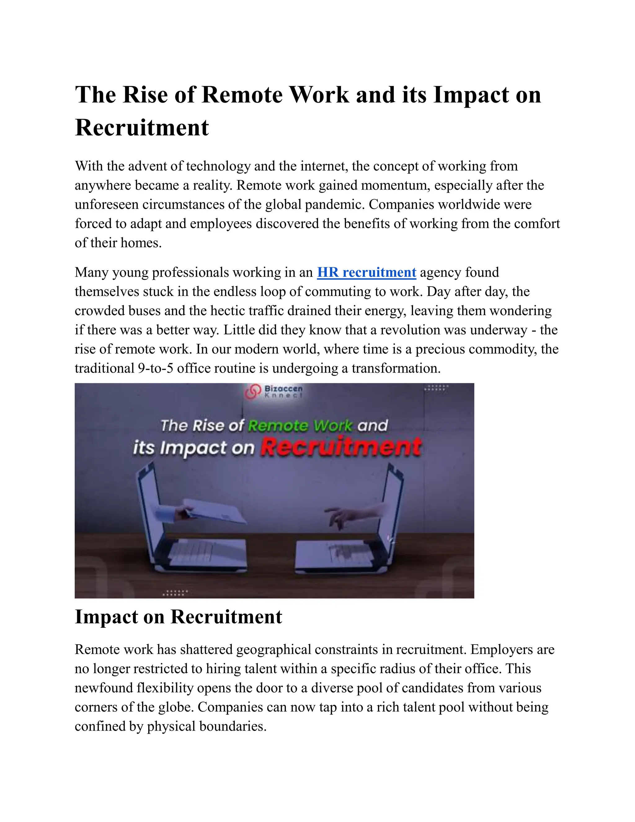 The Rise of Remote Work and its Impact on Recruitment | PPT