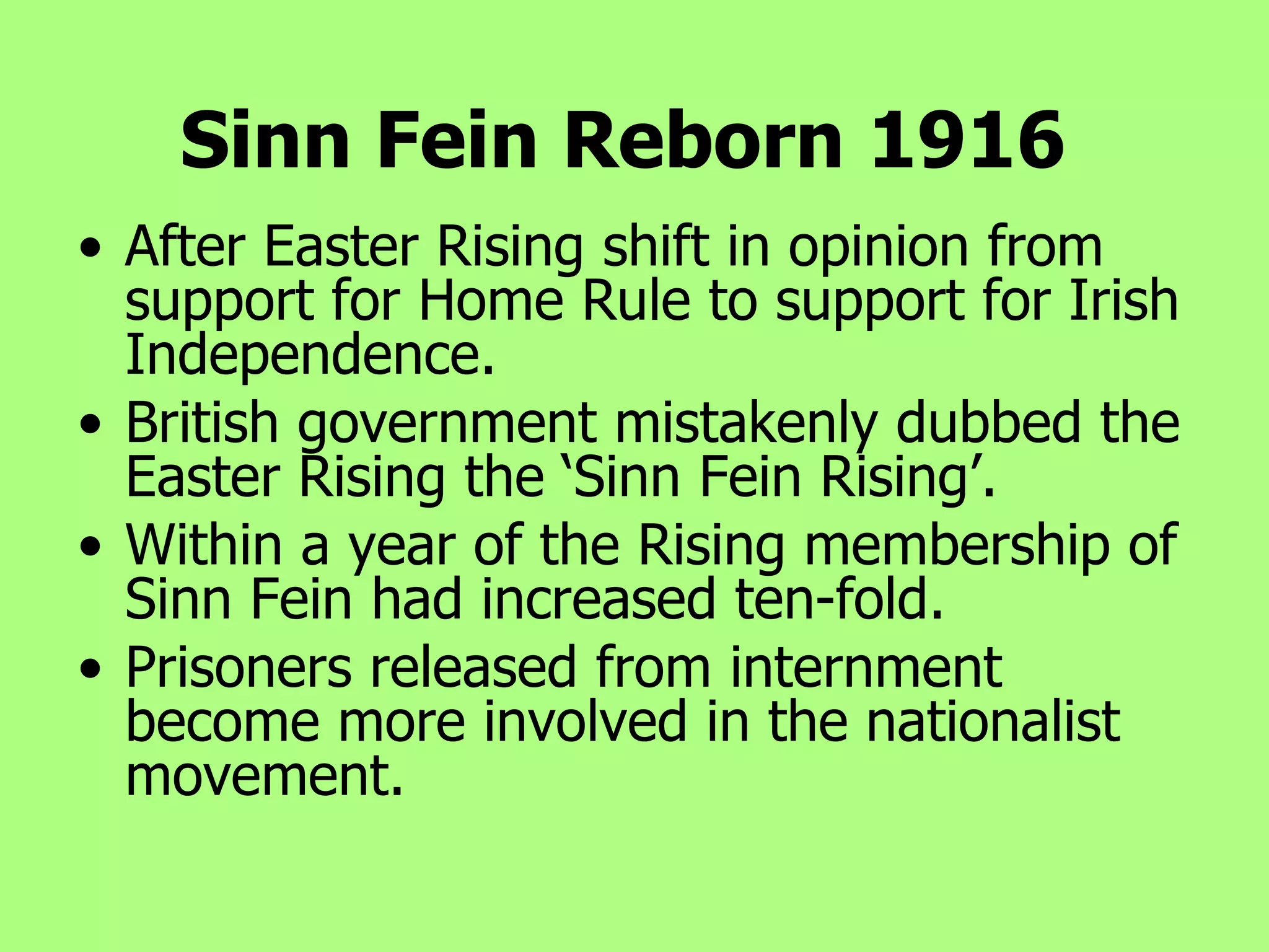 The rise of sinn fein | PPT