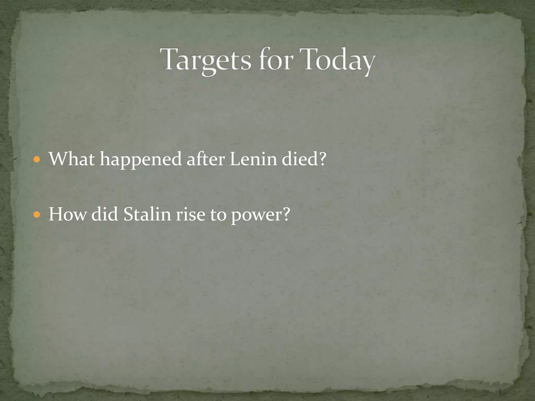 The Rise of Stalin - Part 2 | PPTX