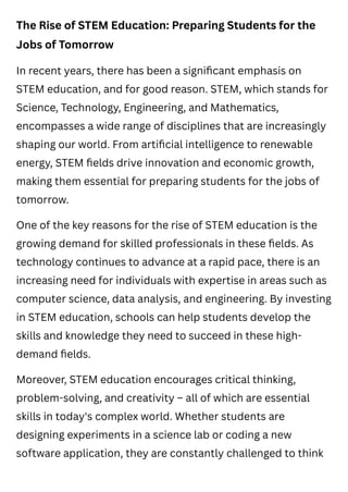 The Rise of STEM Education Preparing Students for the Jobs of Tomorrow.pdf
