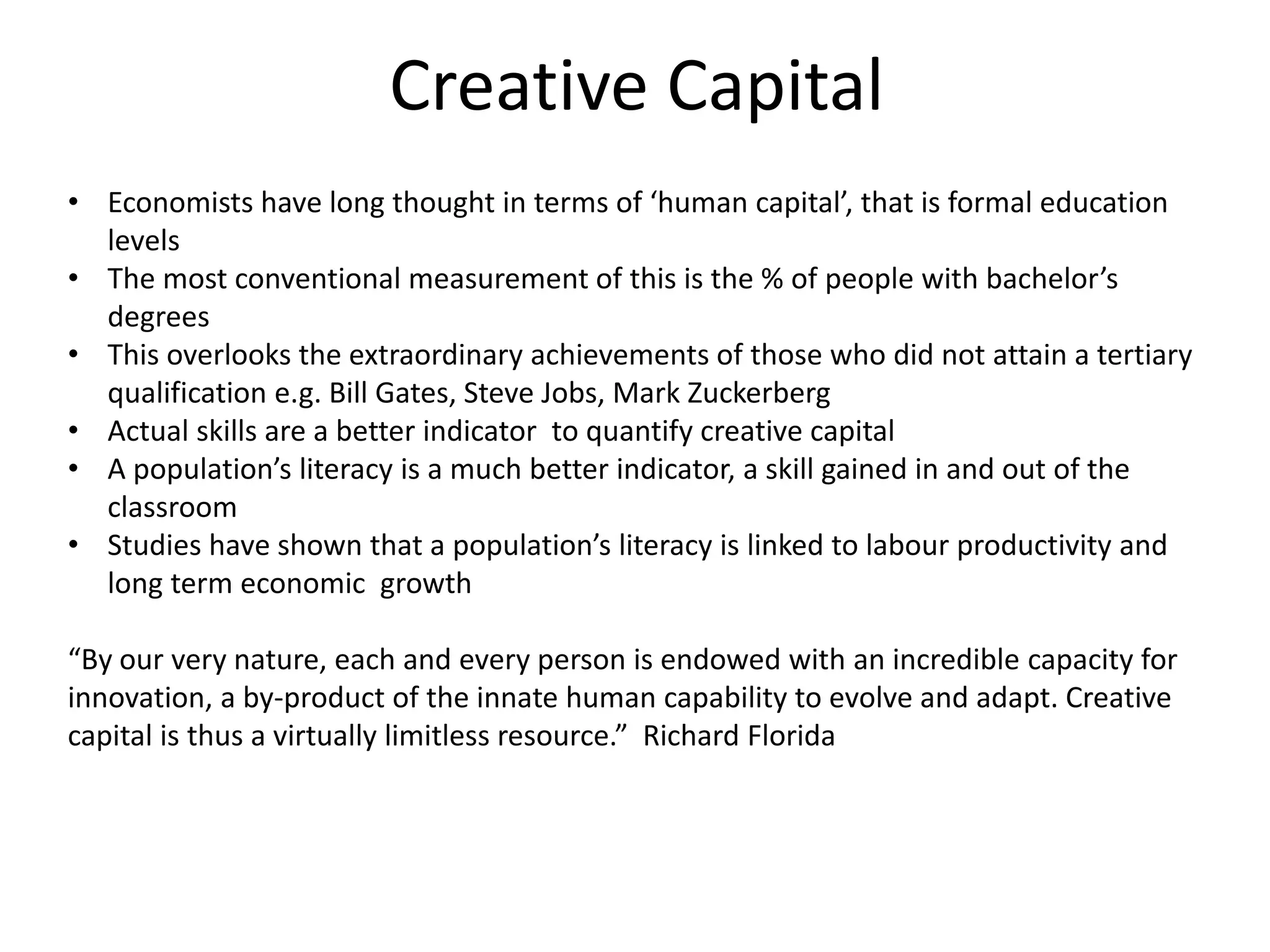 The rise of the creative class | PPT