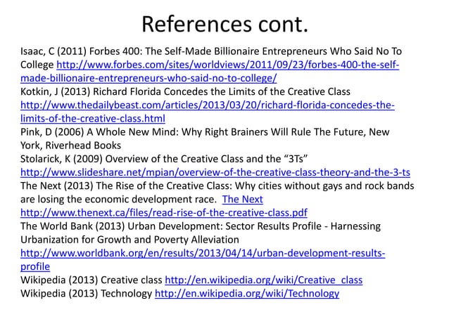 The rise of the creative class | PPT