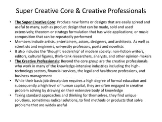 The rise of the creative class | PPT