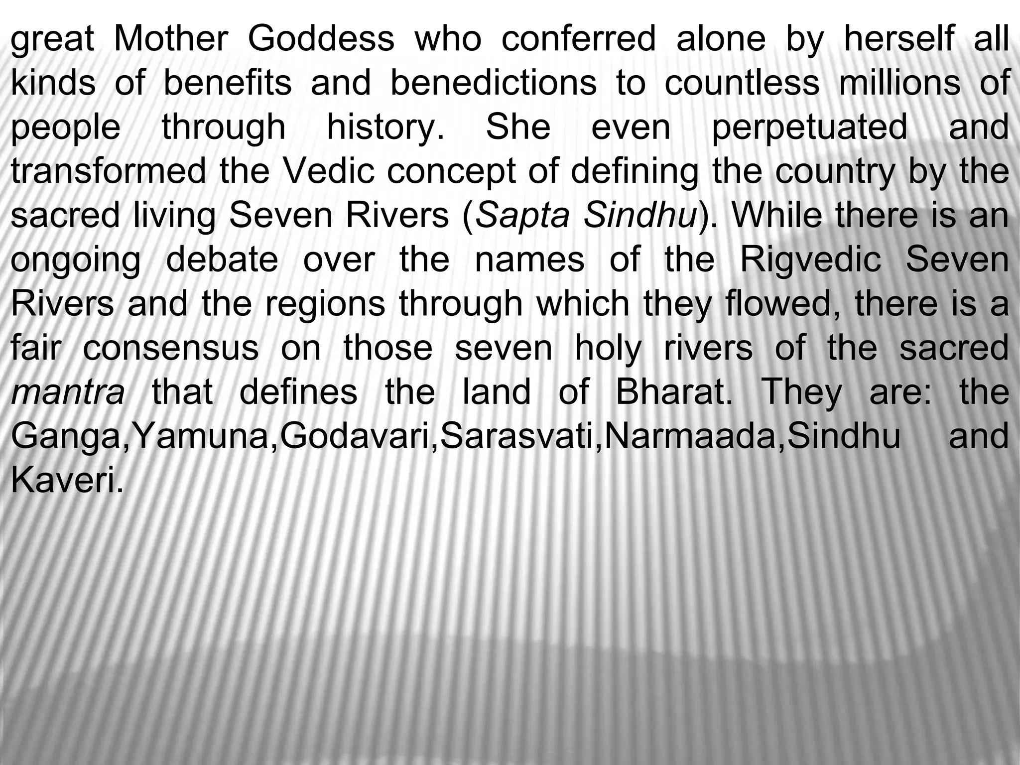 The rise of the ganga culture the integrative transformation of the vedic-epic mythology and ...