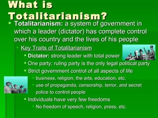The rise of totalitarianism | PPT