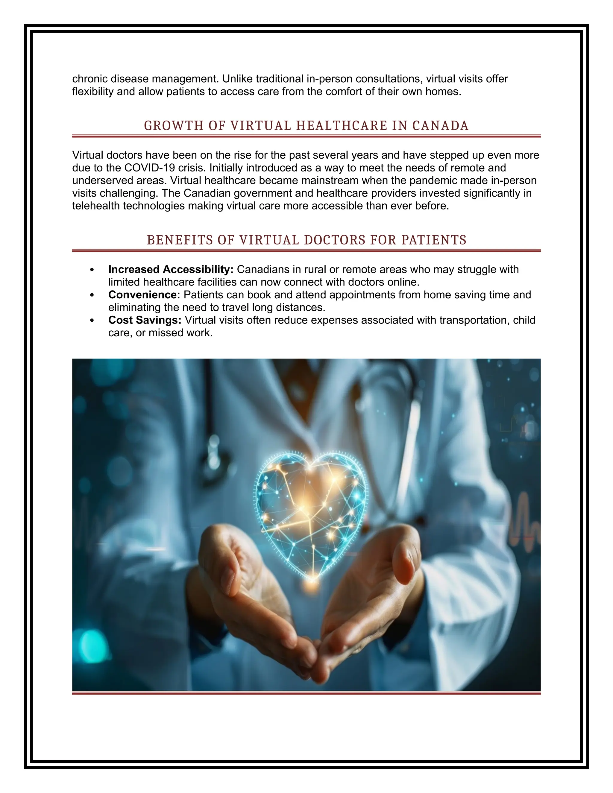 The Rise of Virtual Doctors in Canada: Transforming Healthcare Access | PDF