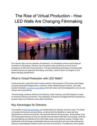 The Rise of Virtual Production - How LED Walls Are Changing Filmmaking ...
