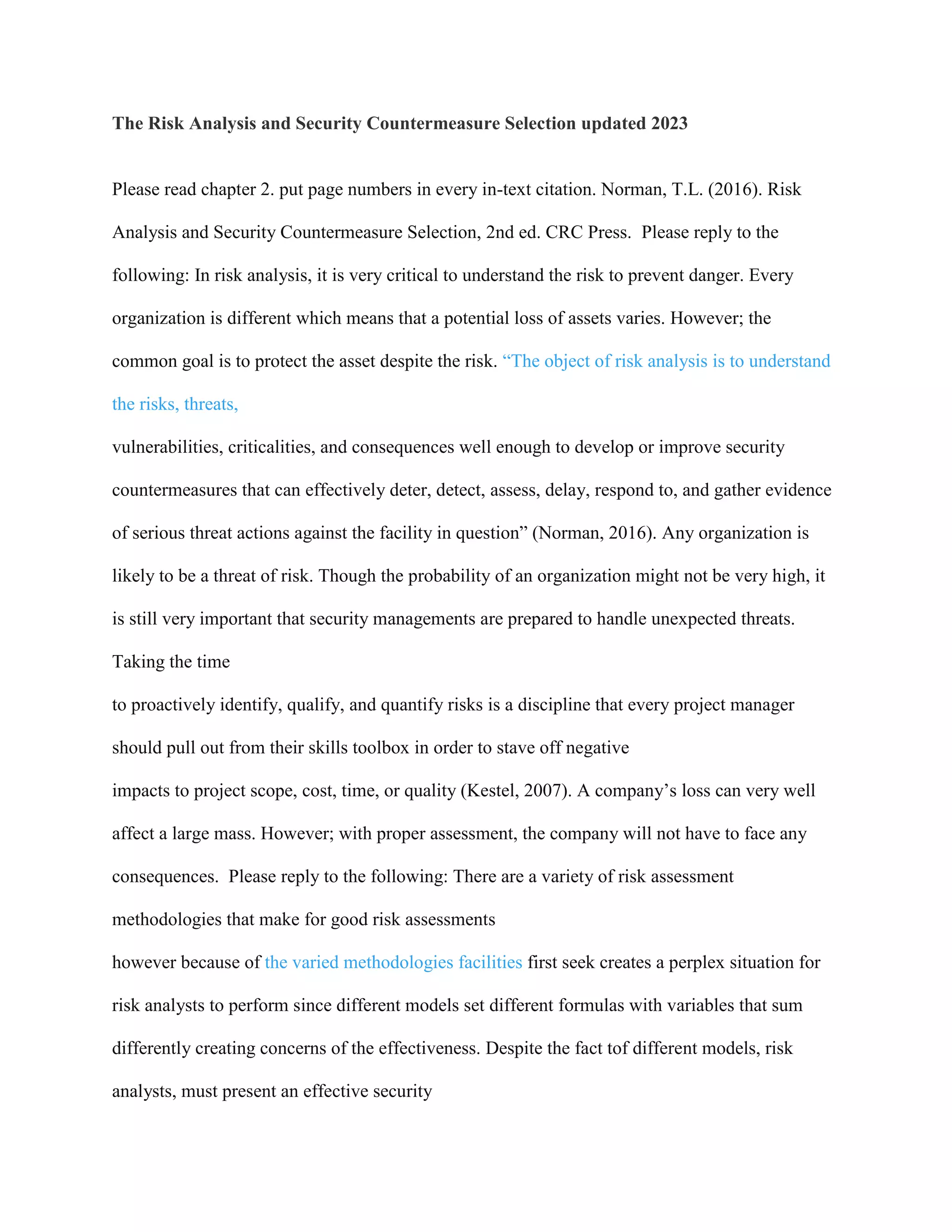 The Risk Analysis and Security Countermeasure Selection updated 2023 ...