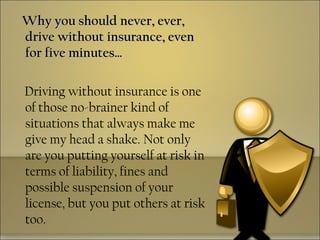 The Risks and Consequences Of Driving Without Insurance | PPT