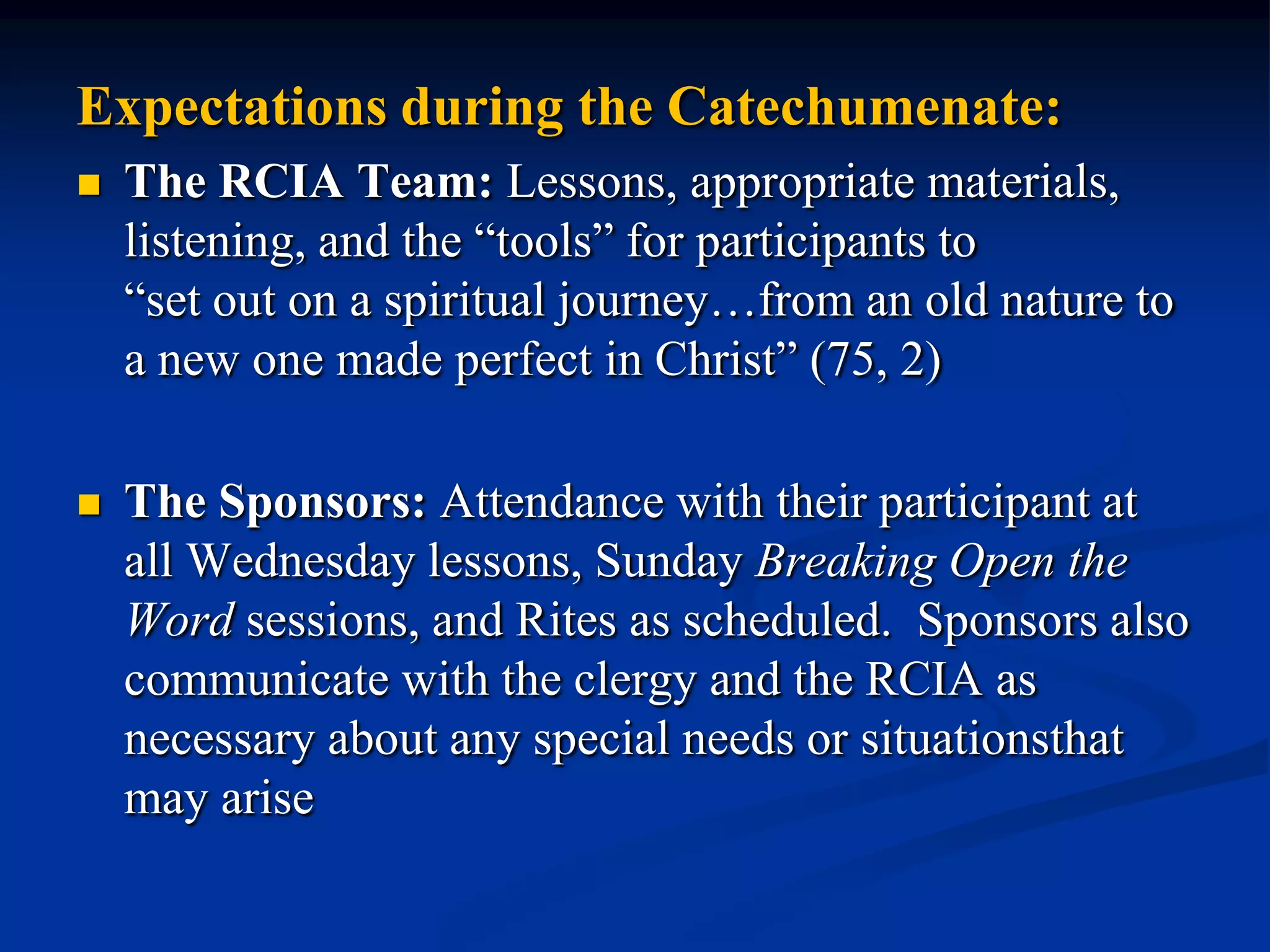 The Rite Of Acceptance And The Catechumenate | PPTX