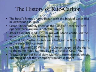 The ritz carlton | PPTX