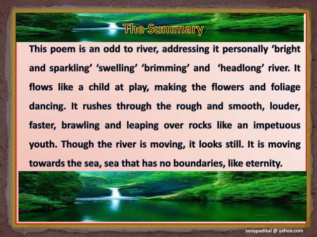 The river | PPTX | Geography | Science